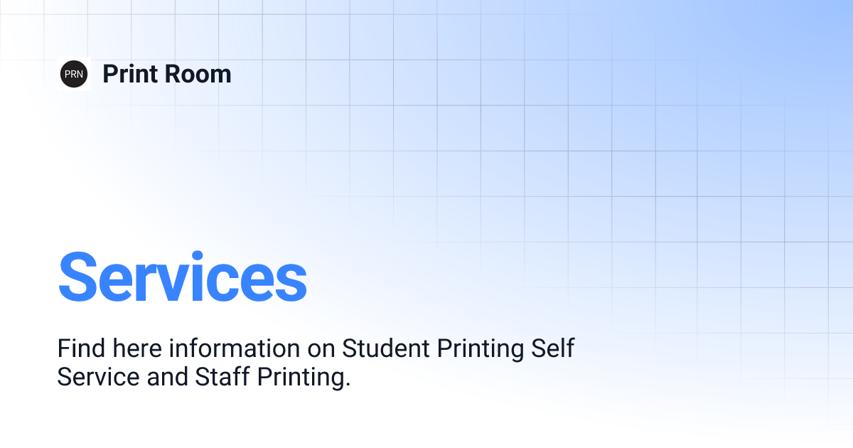 Services | Print Room