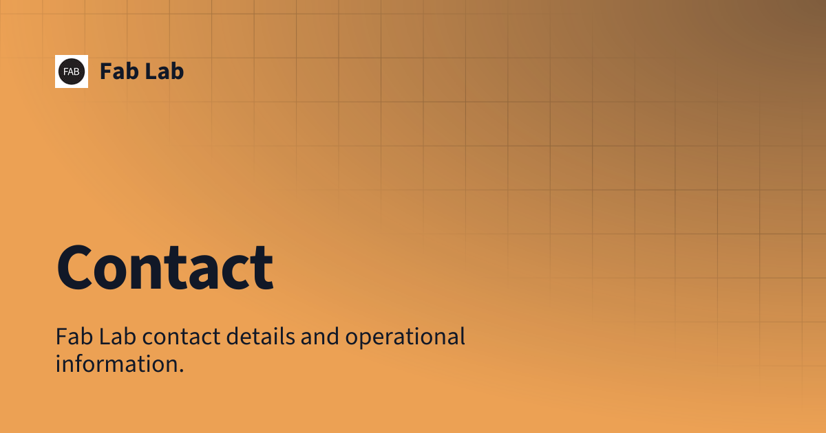 Contact | Fab Lab